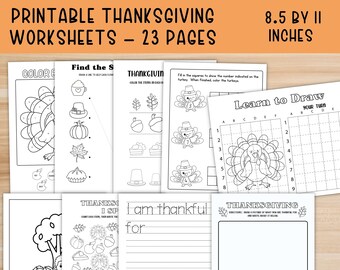 Thanksgiving Preschool Worksheet and Activity Bundle - Fall Pre-k ...