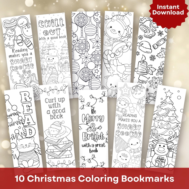 Free Printables Christmas Bookmarks - Etsy
