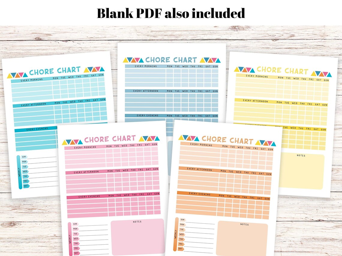Chore Chart for Kids Editable Multiple Kids Responsibility Chart ...