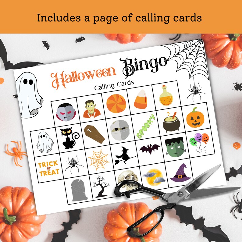 Halloween Bingo Game Printable Kids Party Activity for Classroom - Etsy
