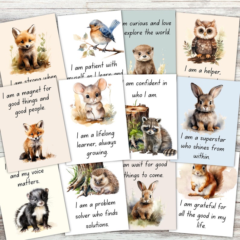 Woodland Affirmation Cards - Printable Lunchbox Notes With Positive ...