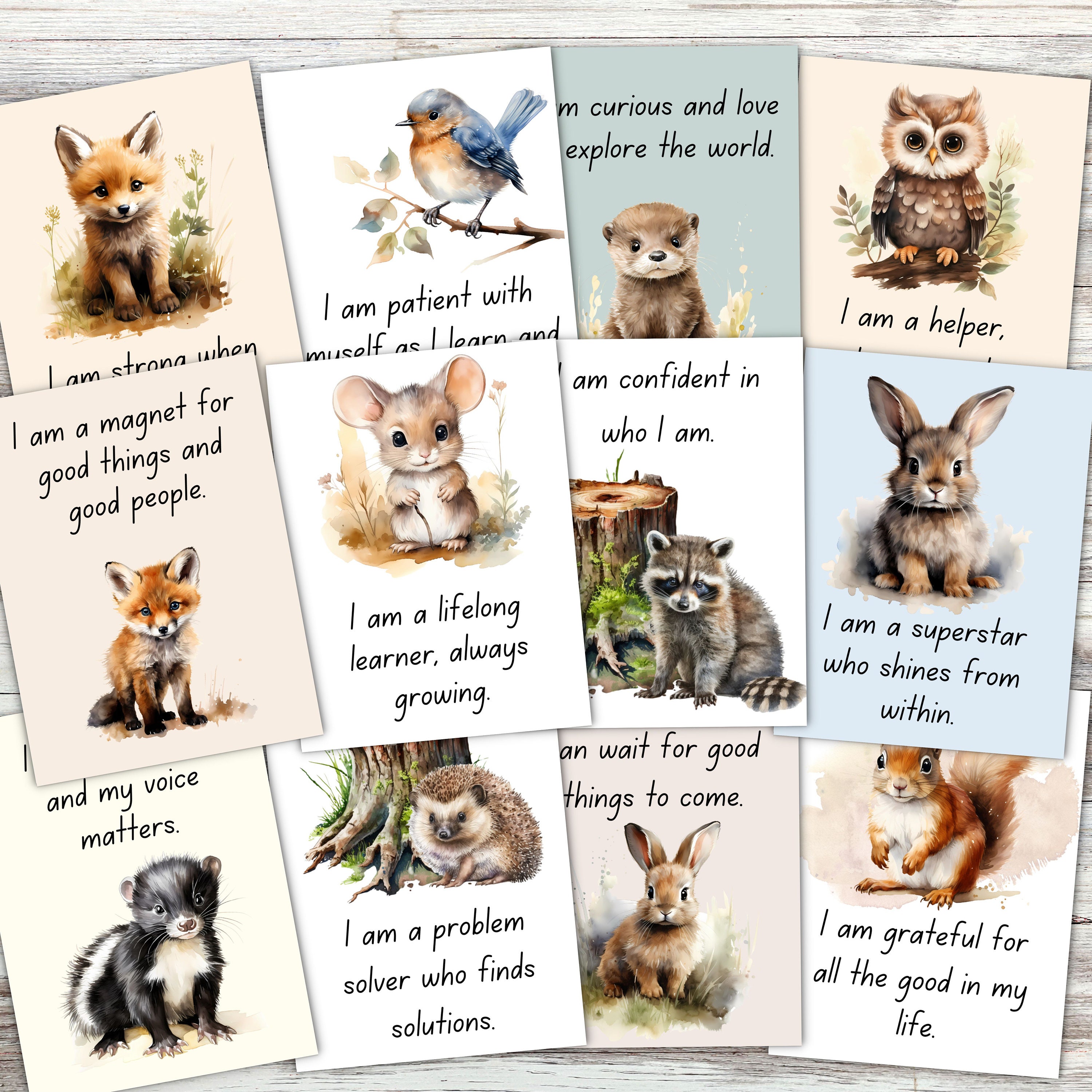 Woodland Affirmation Cards Printable Lunchbox Notes With - Etsy