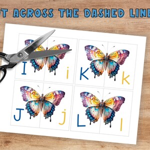 Alphabet Flashcards - Butterfly Letter Uppercase and Lowercase Matching ...