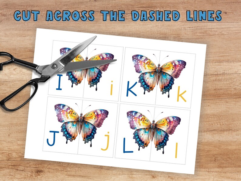 Alphabet Flashcards Butterfly Letter Uppercase and Lowercase - Etsy