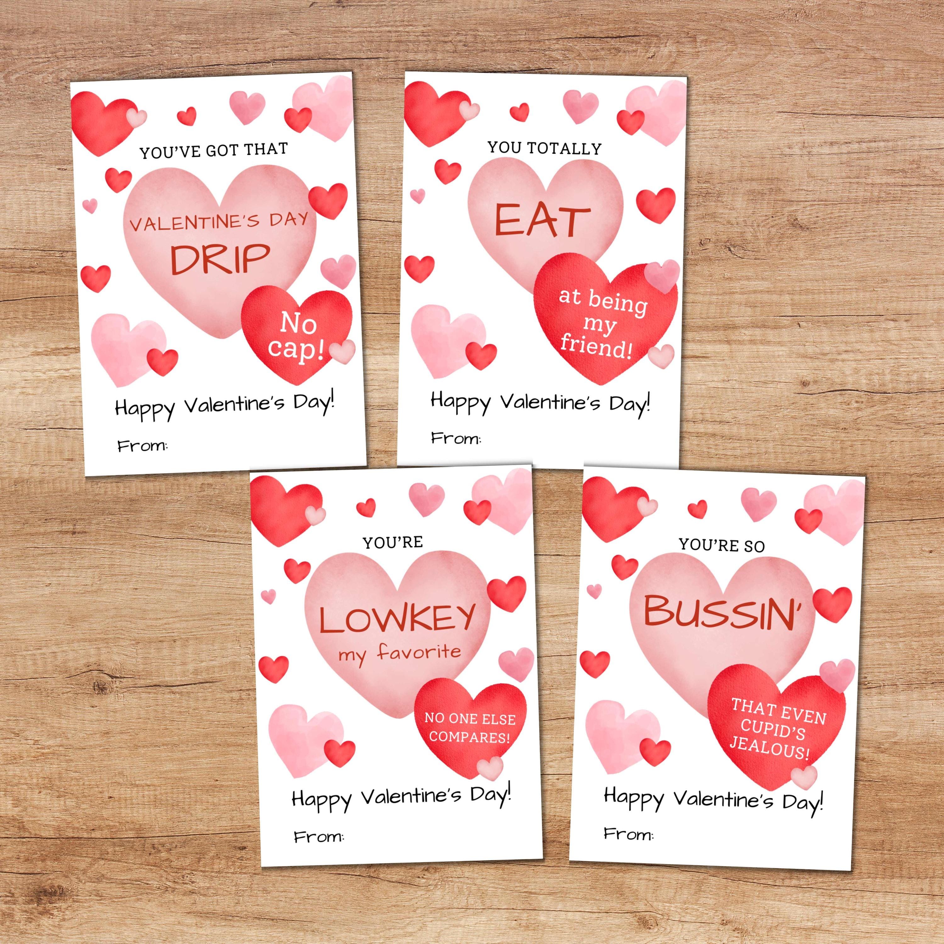 Slang Kids Valentine's Day Cards - 12 Funny Printable School Classroom ...