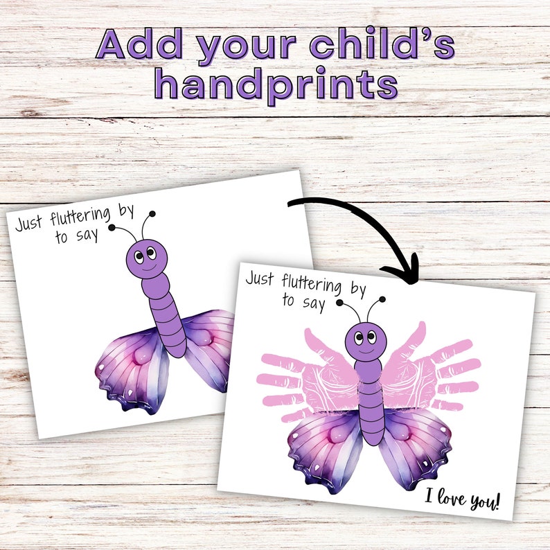 Mother's Day Handprint Art - Printable Butterfly Toddler Preschool DIY ...
