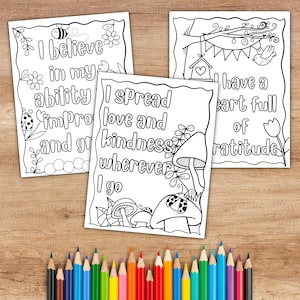 Positive Mental Health Coloring Pages - 25 Empowering Affirmations With ...