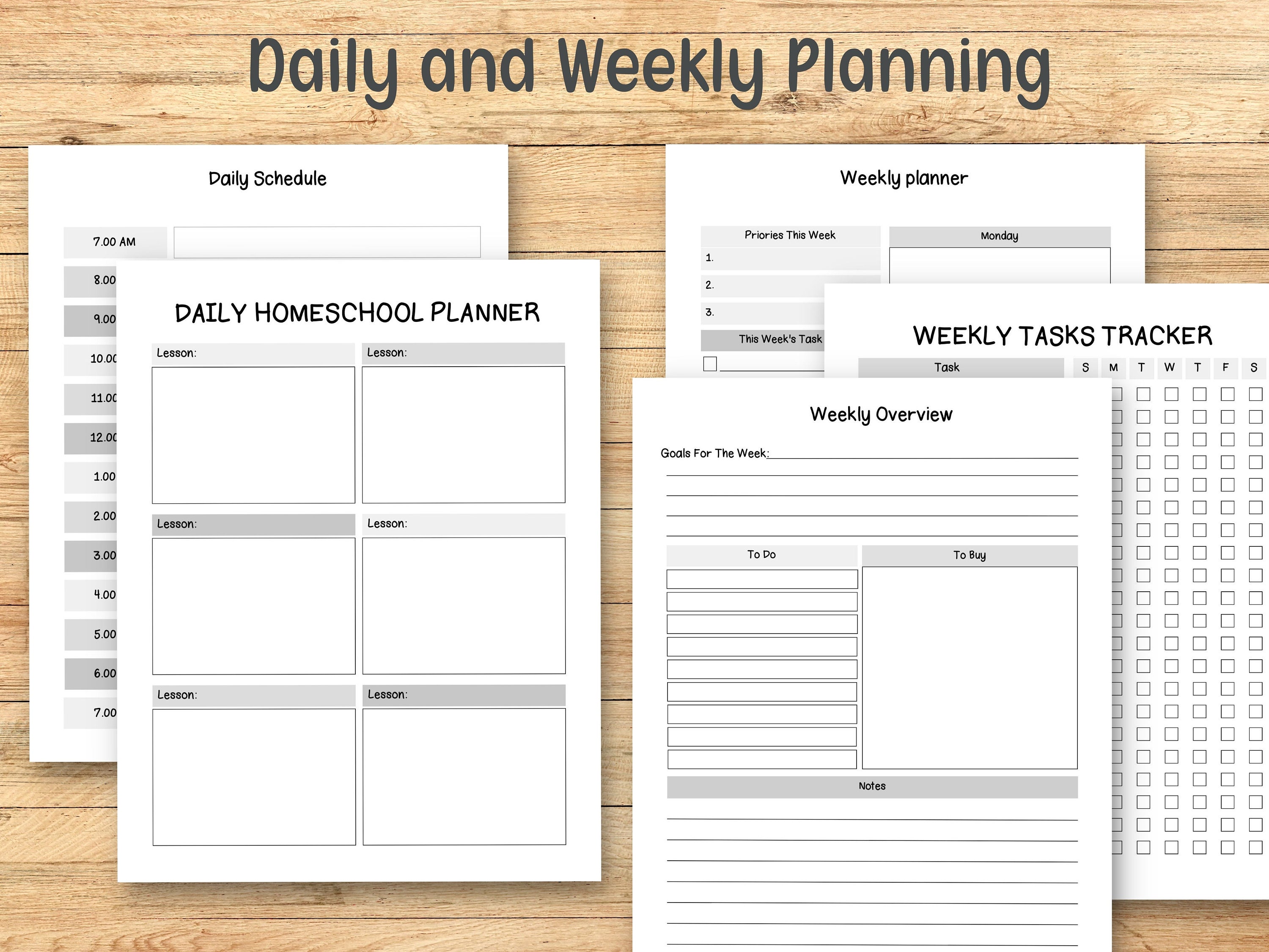 Homeschool Planner Printable Academic Lesson Planner for Home School ...