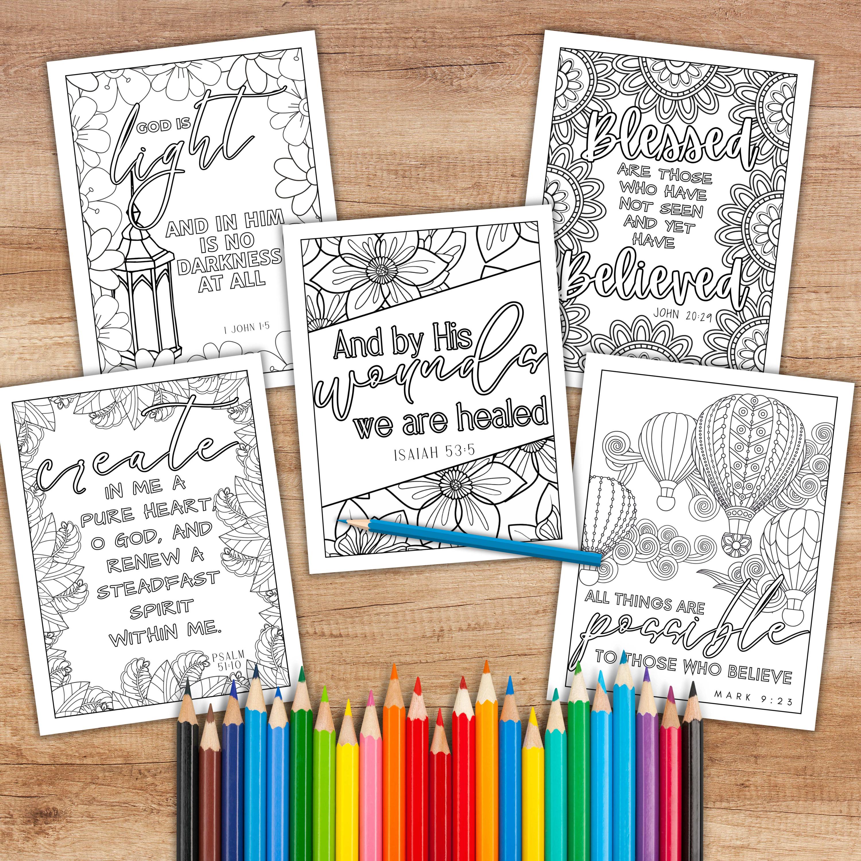 Scripture Coloring Pages - 25 Christian Faith Bible Verse Religious ...