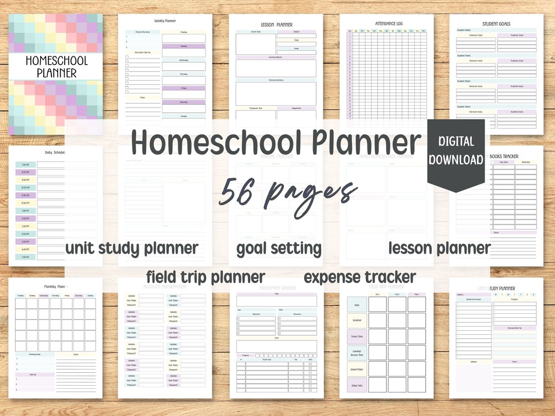 Homeschool Planner - Printable Academic Lesson Planner for Home School ...