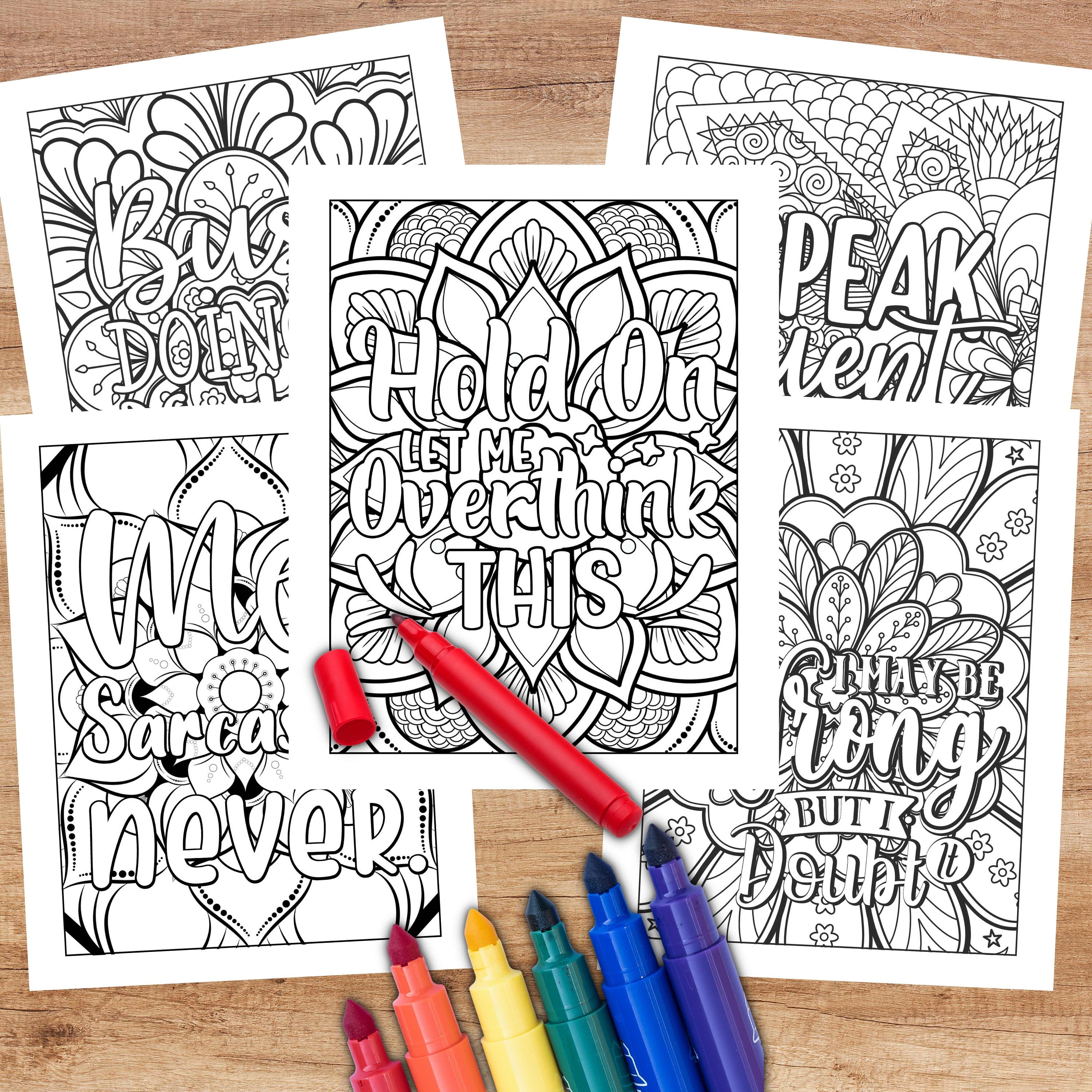 75 Funny Coloring Pages for Adults Printable Sarcastic - Etsy