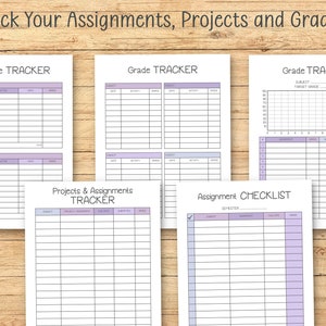 Printable Student Academic Planner Grade Tracker Assignment Exam Prep ...