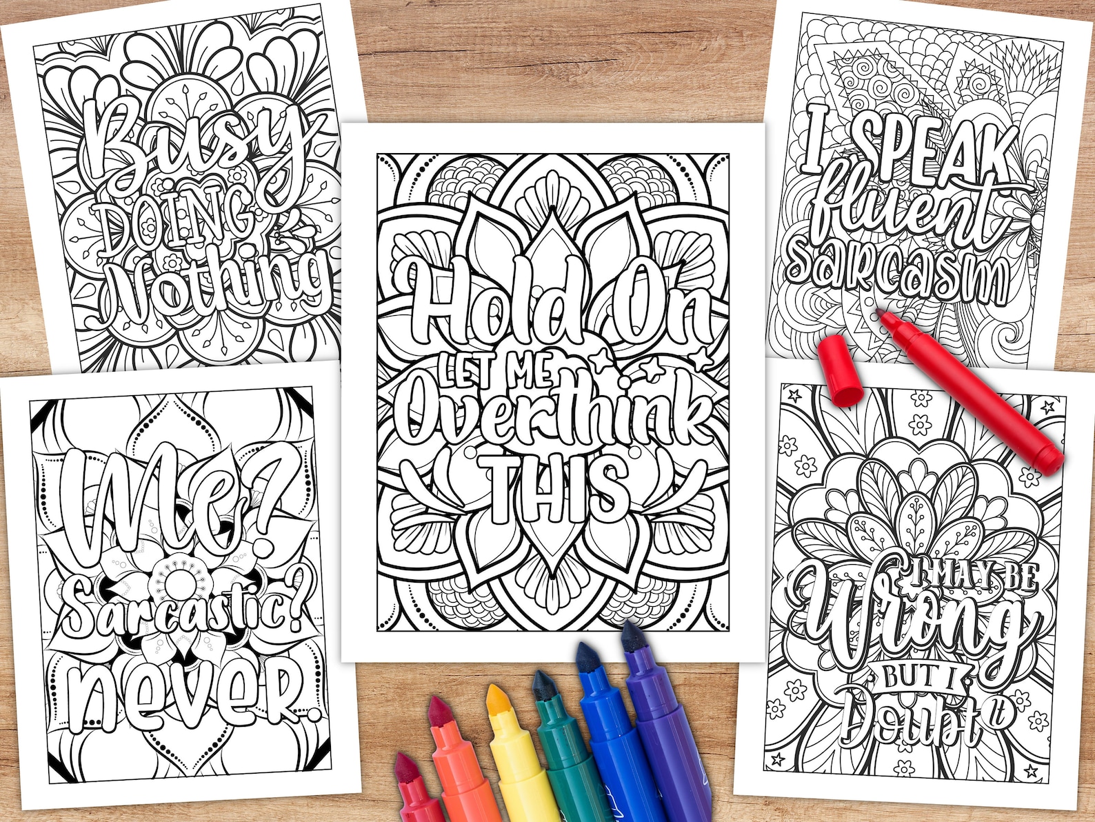 75 Funny Coloring Pages for Adults - Printable Sassy Sarcastic Quotes ...