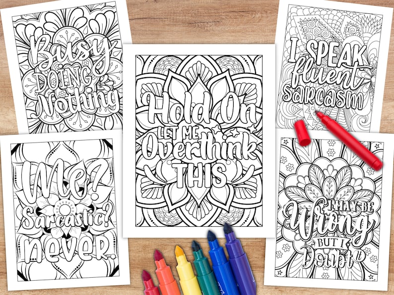 75 Funny Coloring Pages for Adults - Printable Sassy Sarcastic Quotes ...