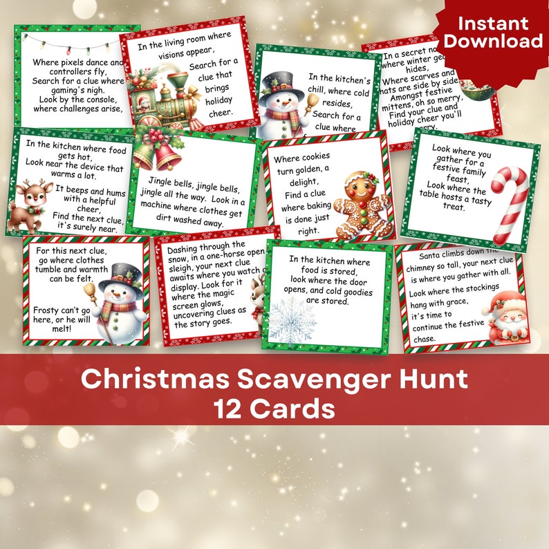Christmas Scavenger Hunt for Kids and Teens - Christmas Printable ...