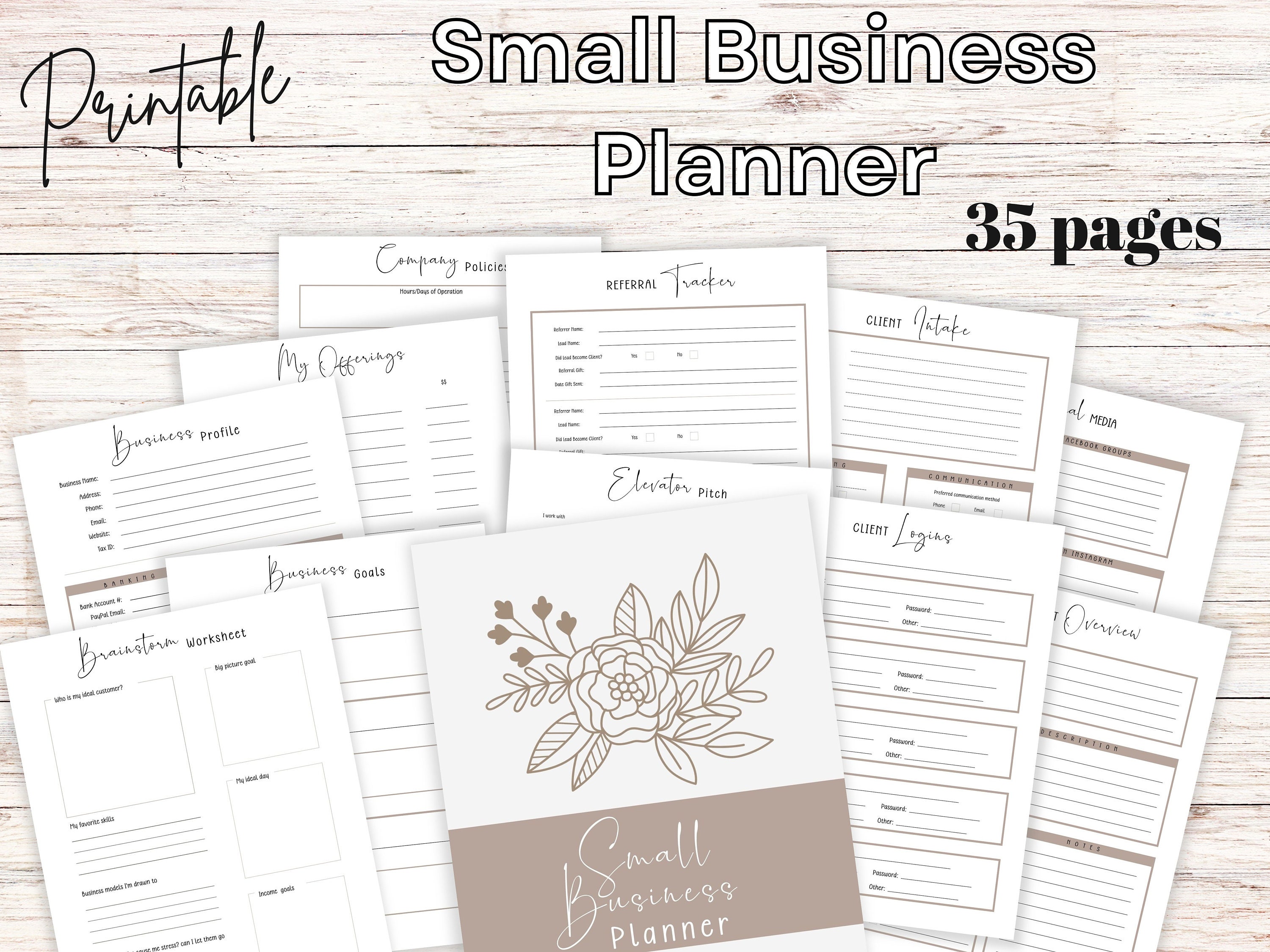 Small Business Planner - Printable Side Hustle Organizer for Etsy Shop ...