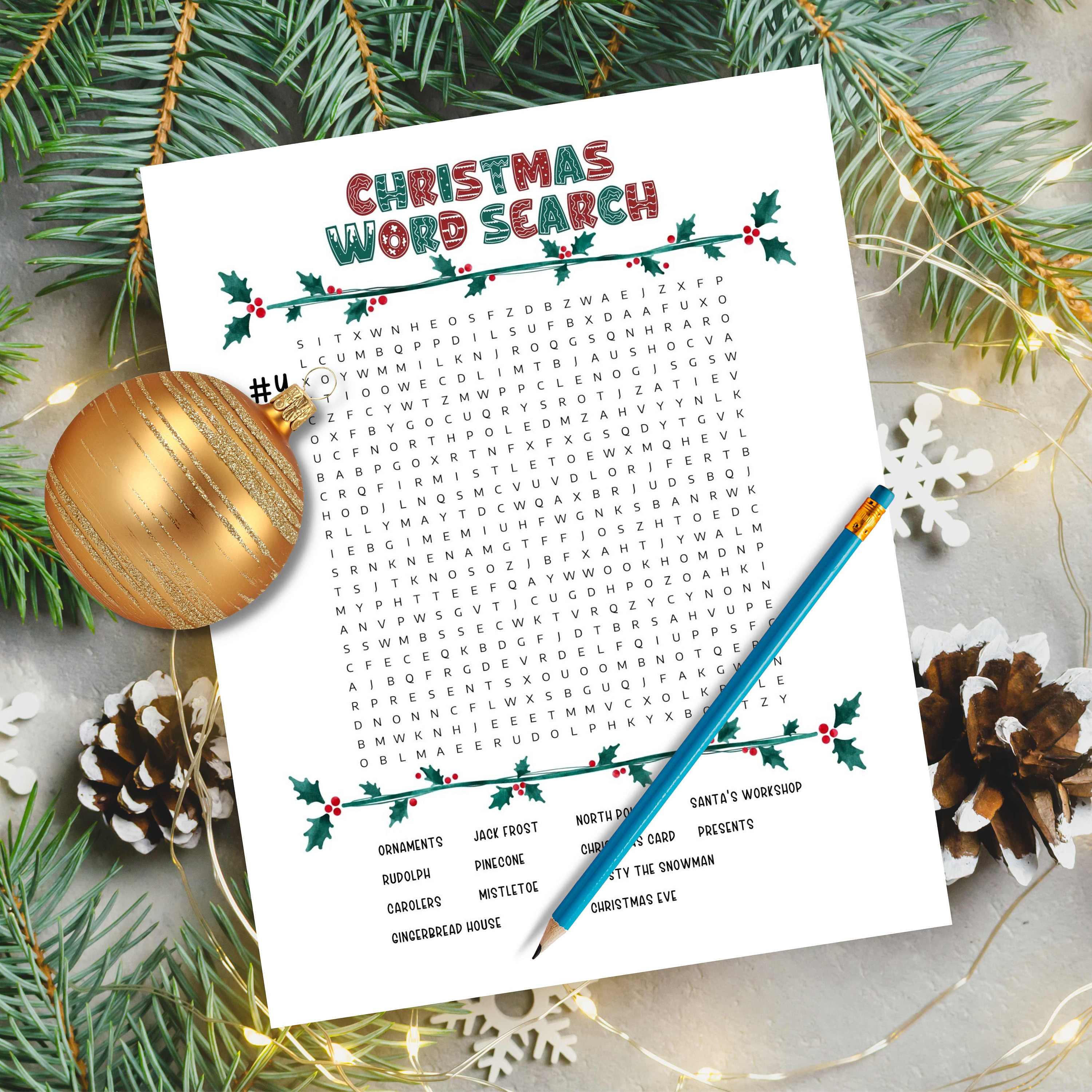 Christmas Word Search Bundle Printable Fun Holiday Party Games for Kids ...