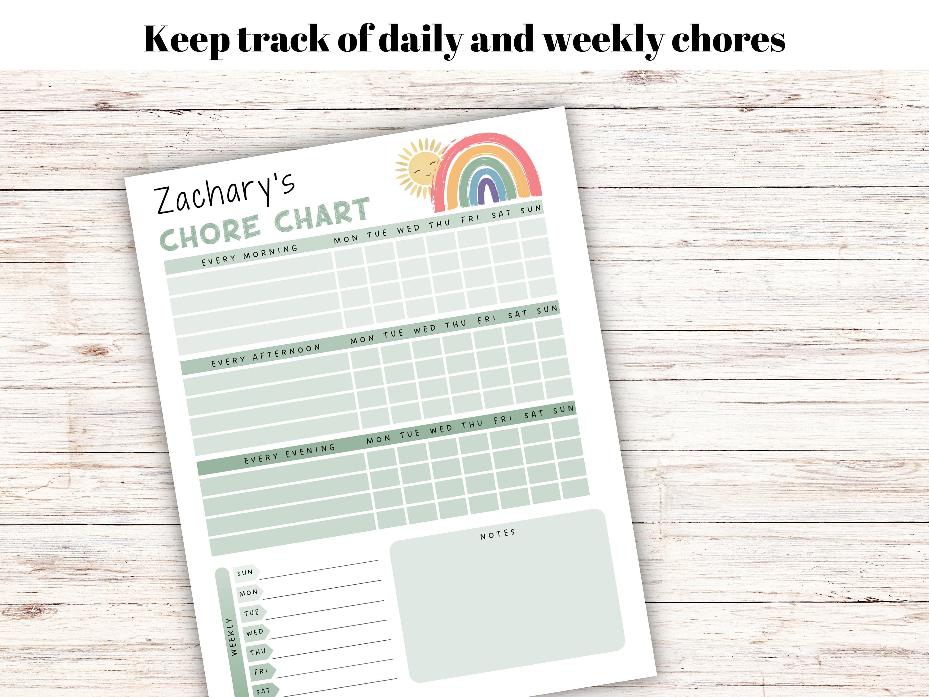 Chore Chart for Multiple Kids 6 Editable & Printable Behavior ...