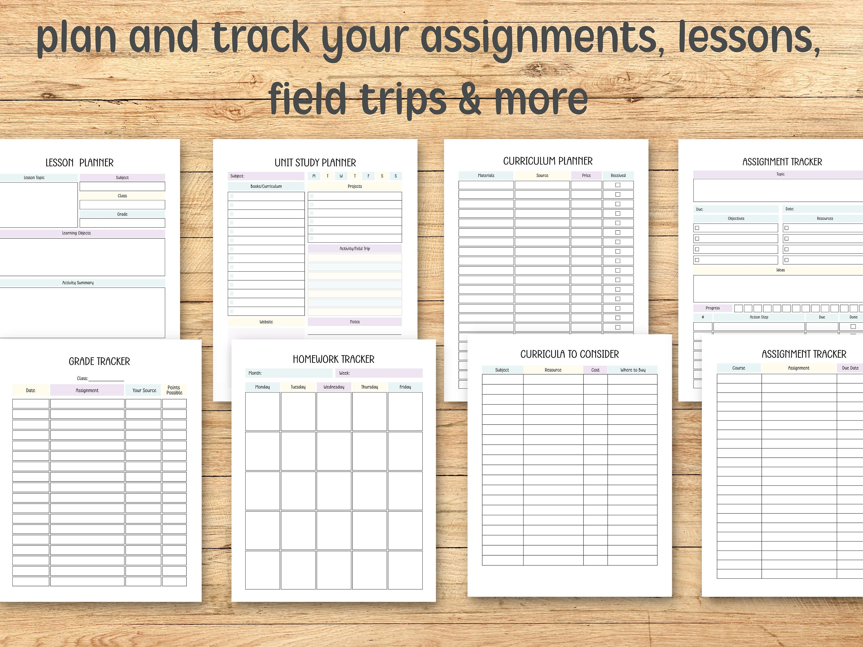 Homeschool Planner - Printable Academic Lesson Planner for Home School ...