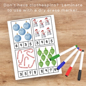 Christmas Count and Clip Cards - Printable Preschool, Pre K, and ...