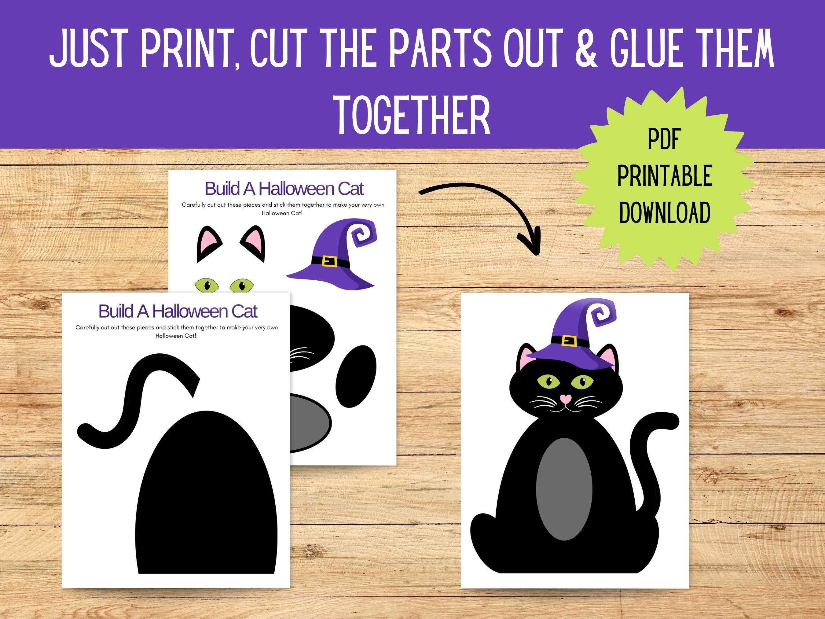 Halloween Craft for Kids Printable Cut and Paste Activity - Etsy