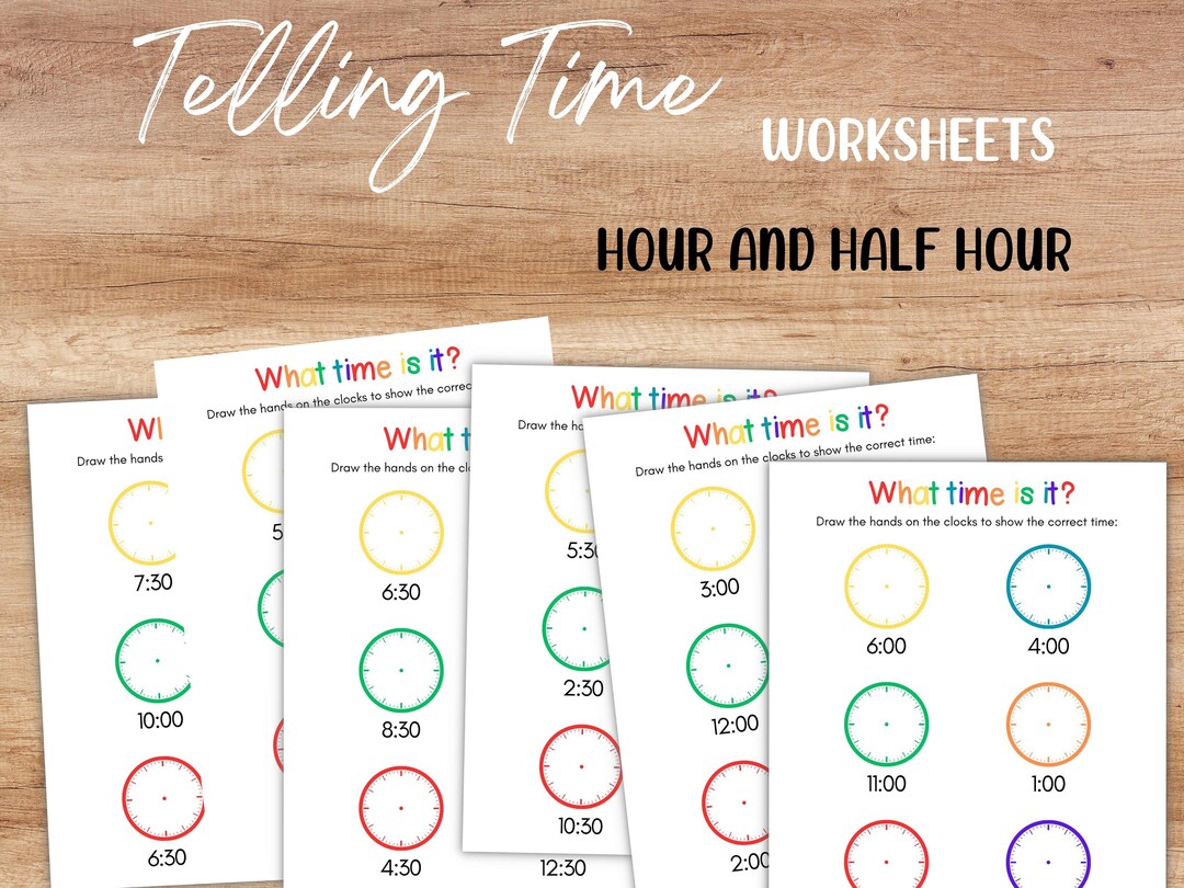 Telling Time Printable - First Grade Math Time to the Hour and Half ...