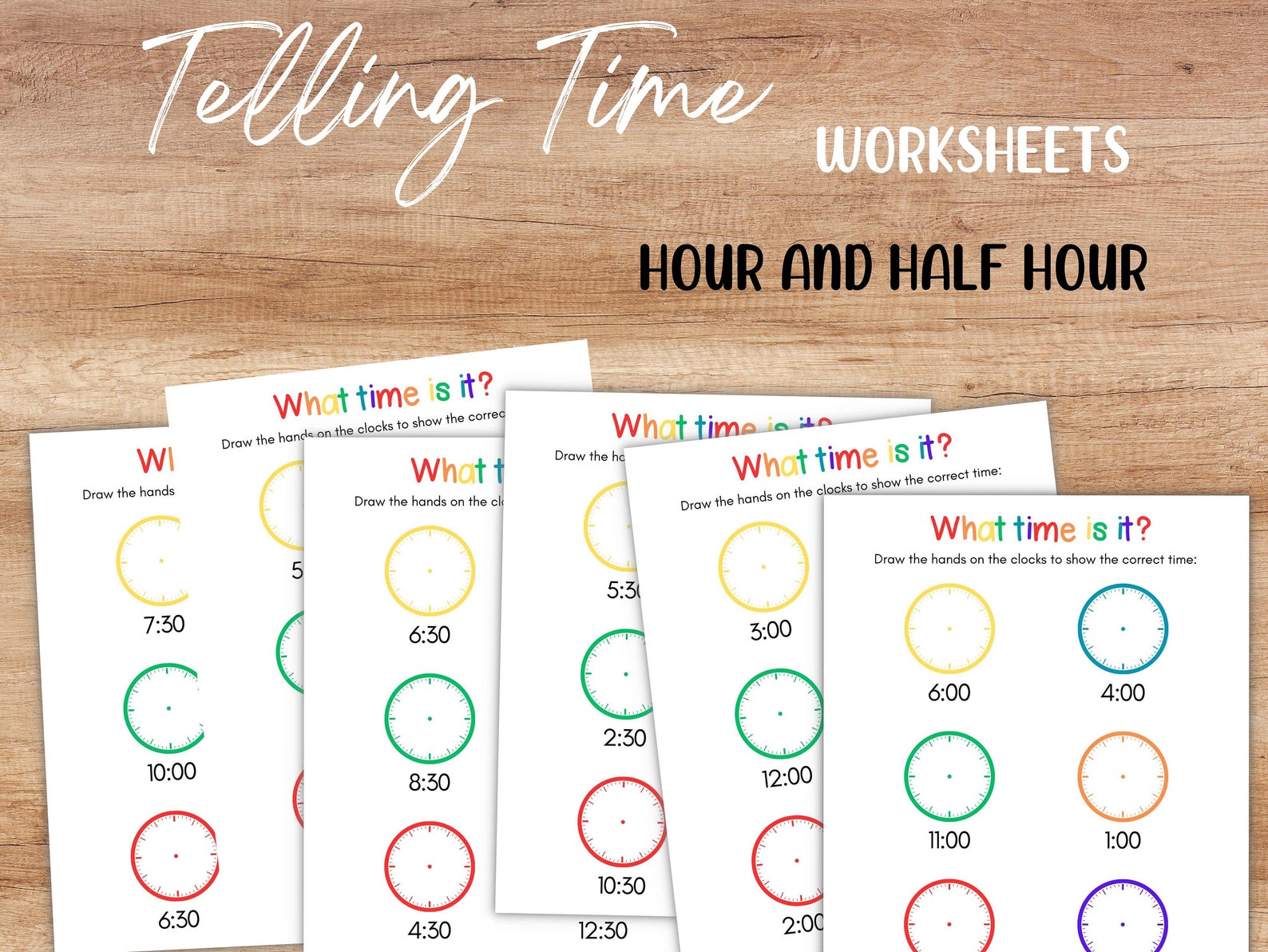 Telling Time Printable - First Grade Math Time to the Hour and Half ...