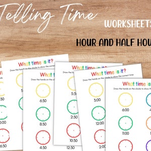 Telling Time Printable - First Grade Math Time to the Hour and Half ...
