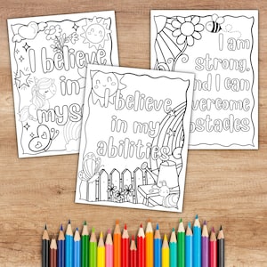 Positive Mental Health Coloring Pages - 25 Empowering Affirmations With ...