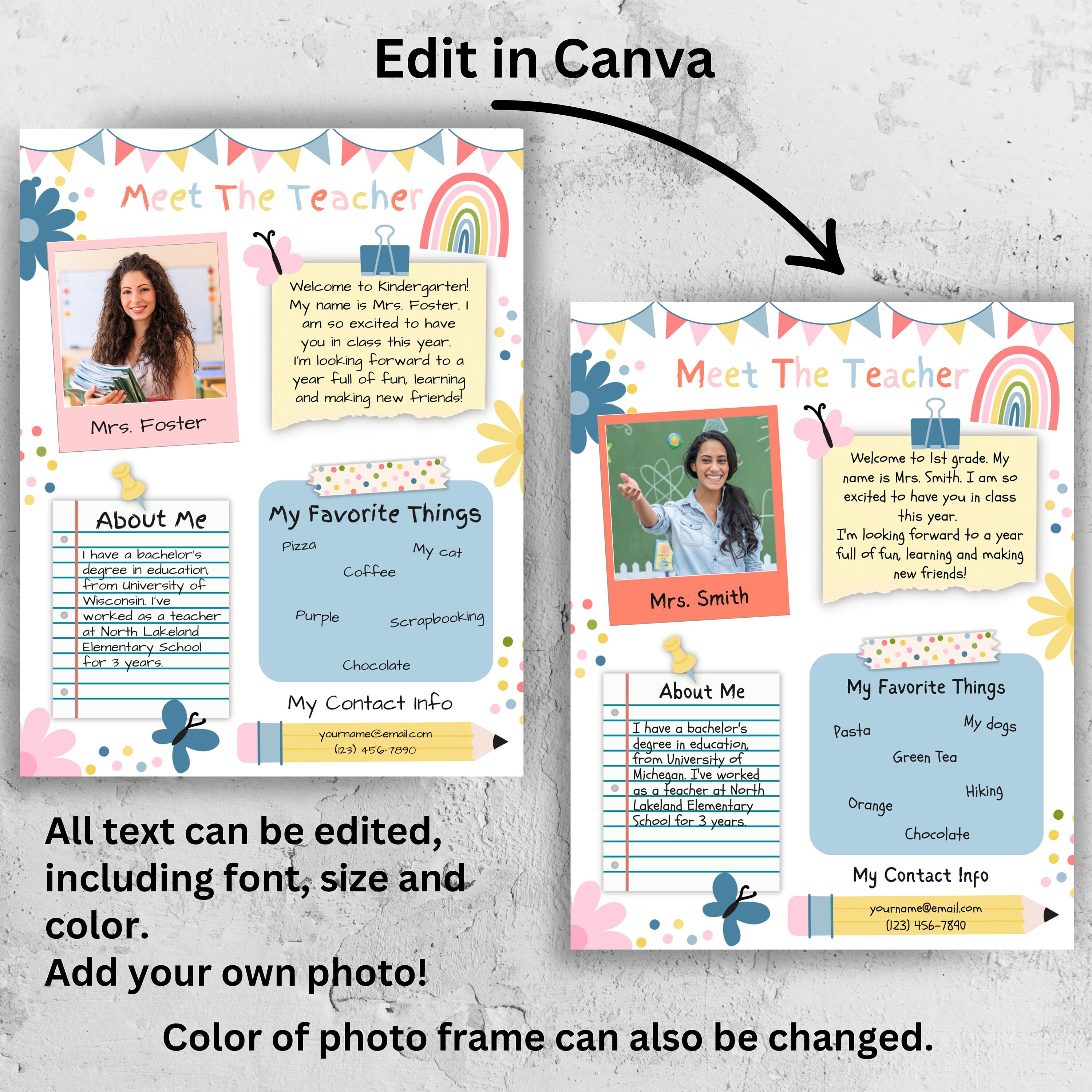 Meet the Teacher Template - Editable Printable Open House Flyer - Back ...