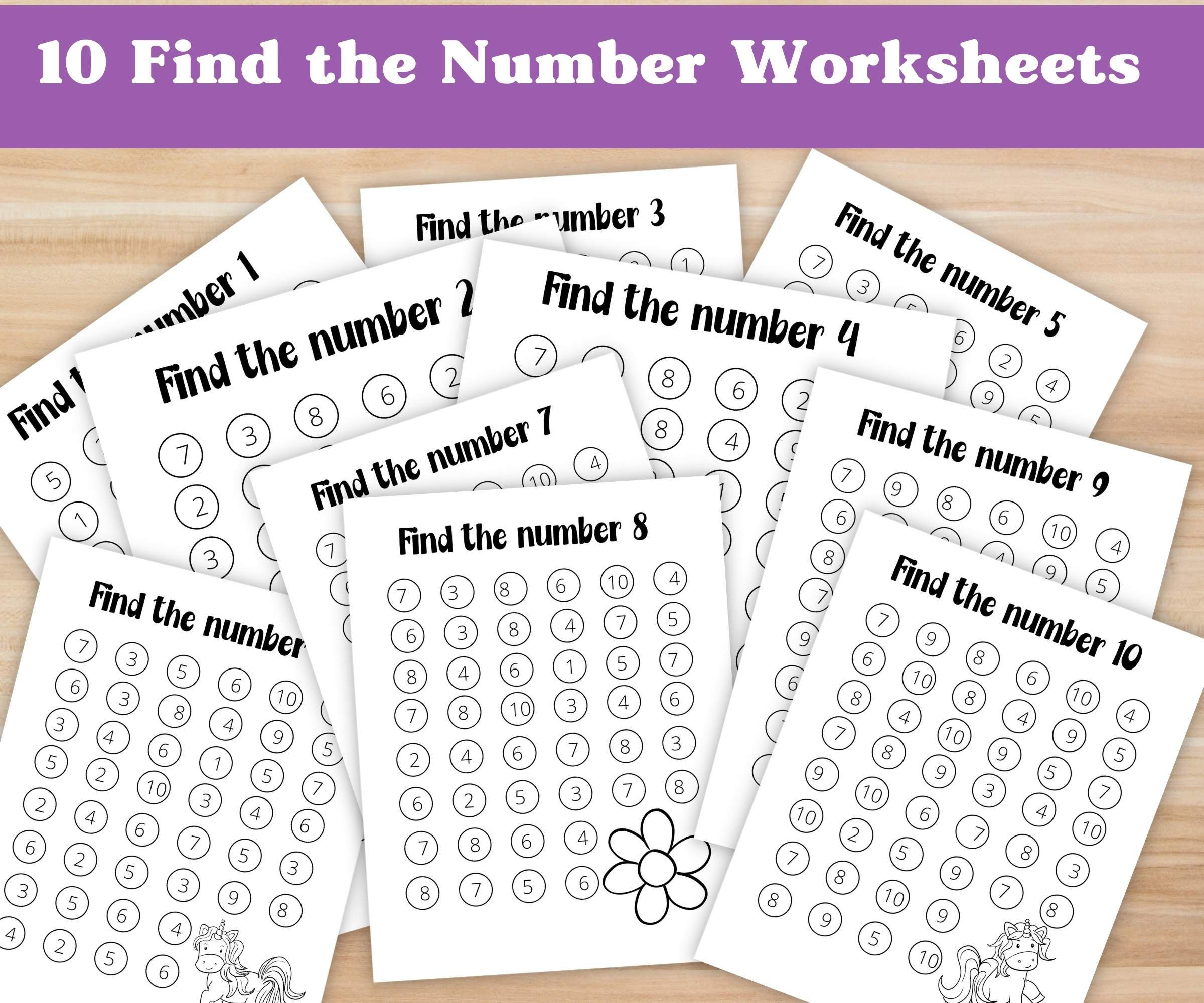 Dot Marker Printable Unicorn Numbers and Counting Activity Pages ...