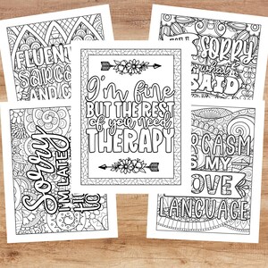 75 Funny Coloring Pages for Adults Printable Sarcastic - Etsy