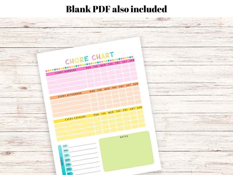 Chore Chart for Kids - Editable Multiple Kids Responsibility Chart ...