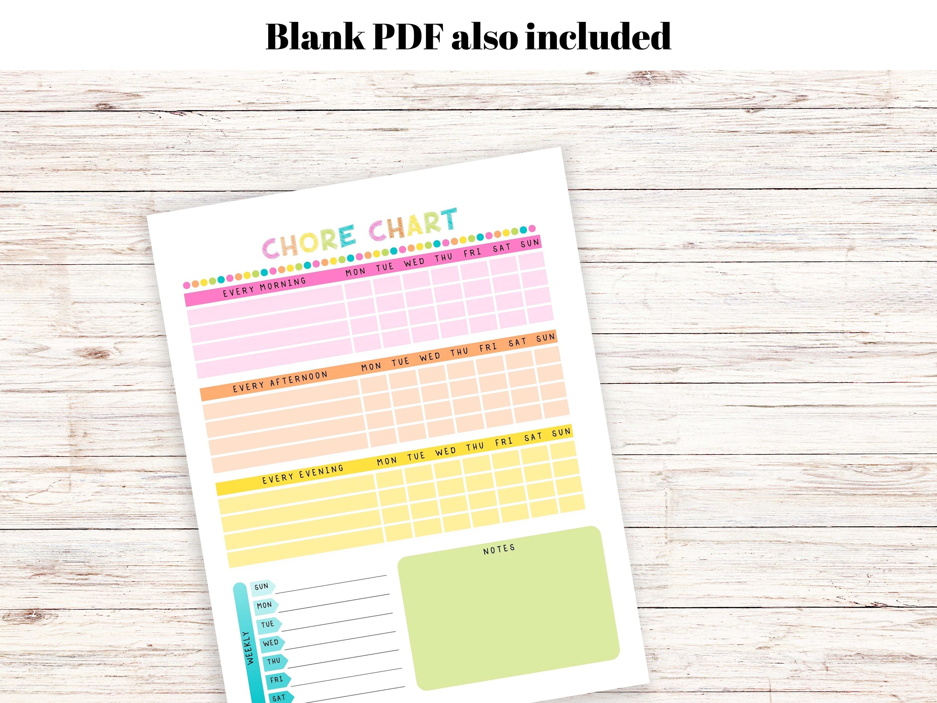 Chore Chart for Kids Editable Multiple Kids Responsibility Chart ...