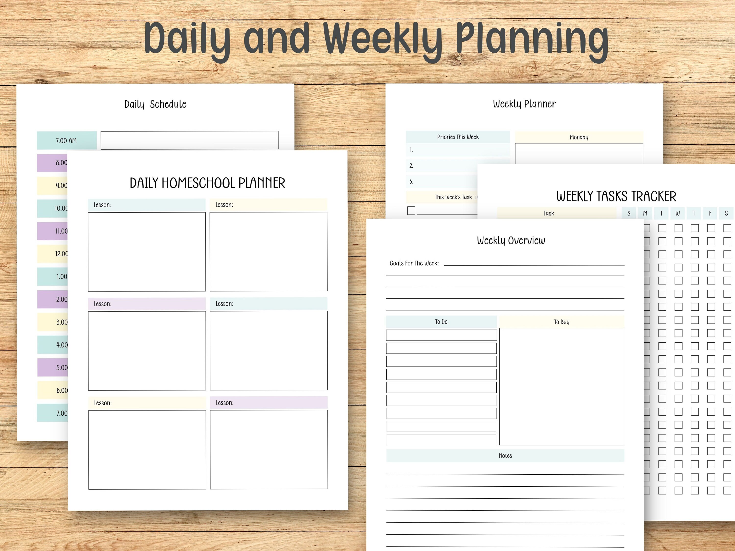 Homeschool Planner - Printable Academic Lesson Planner for Home School ...