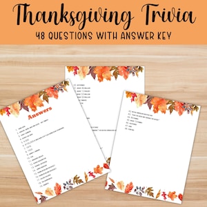 Thanksgiving Trivia Game Printable - Thanksgiving Dinner Family Game ...