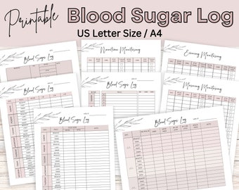 Blood Sugar Tracker | Diabetes Journal | Printable Blood Sugar Log Book ...