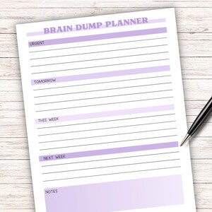 Brain Dump Bundle - ADHD Daily Planner Printable With to Do List ...