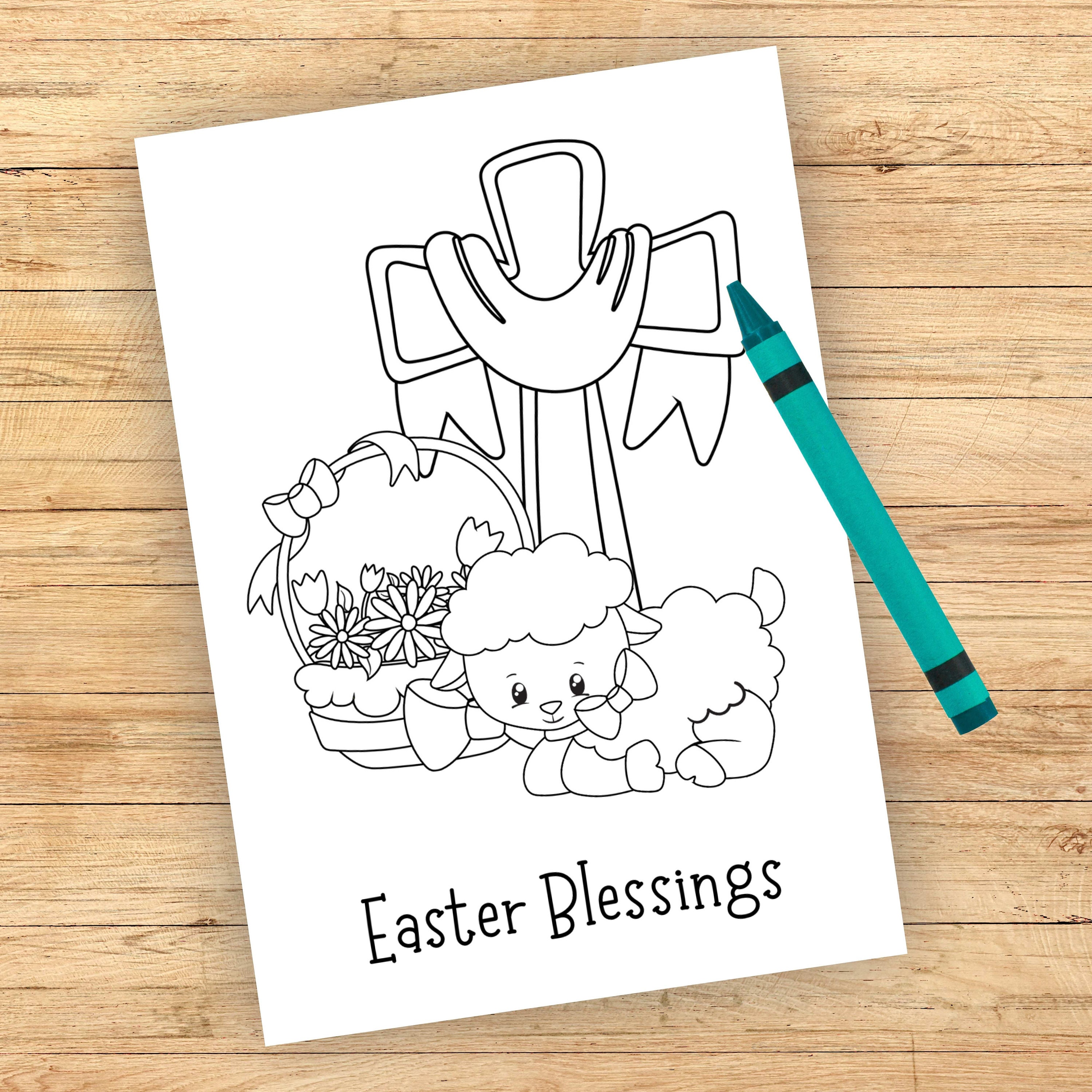 Christian Easter Coloring Cards - 4 Printable Religious Cards for Kids ...