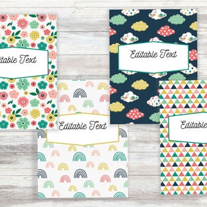 Binder Cover Printable - Set of 12 Editable Boho Floral Covers and ...