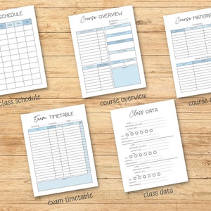 Printable Student Academic Planner - Grade Tracker Assignment Exam Prep ...