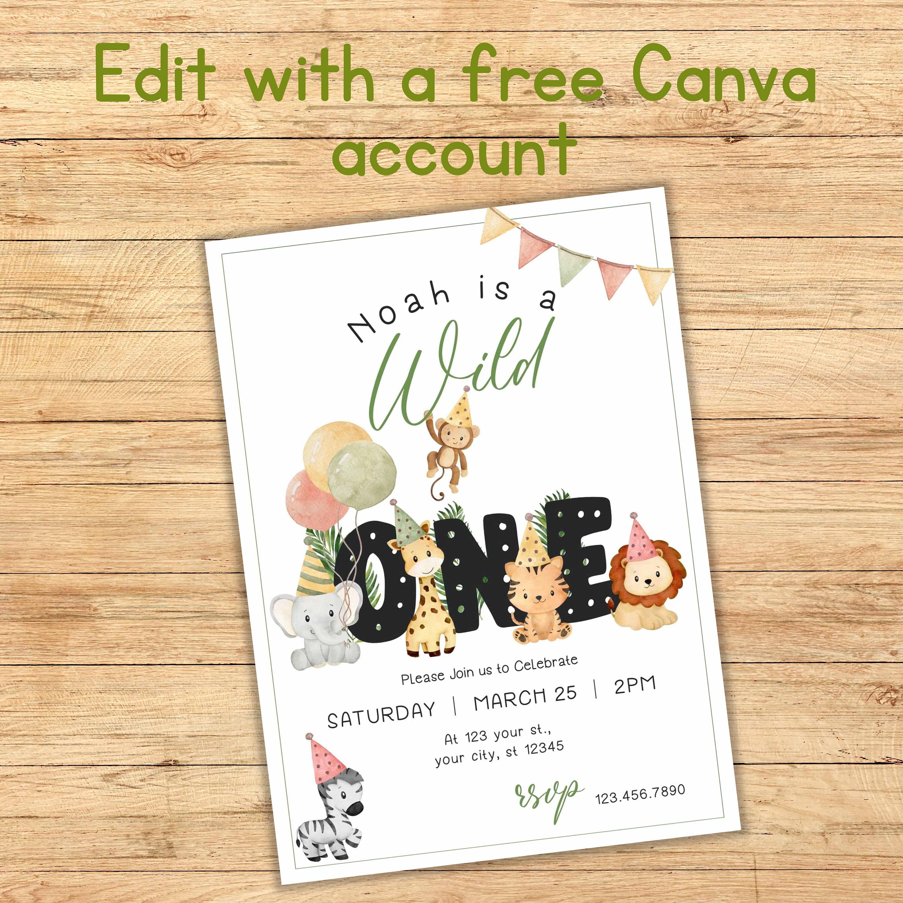 Wild One Birthday Invitation Template Editable First - Etsy