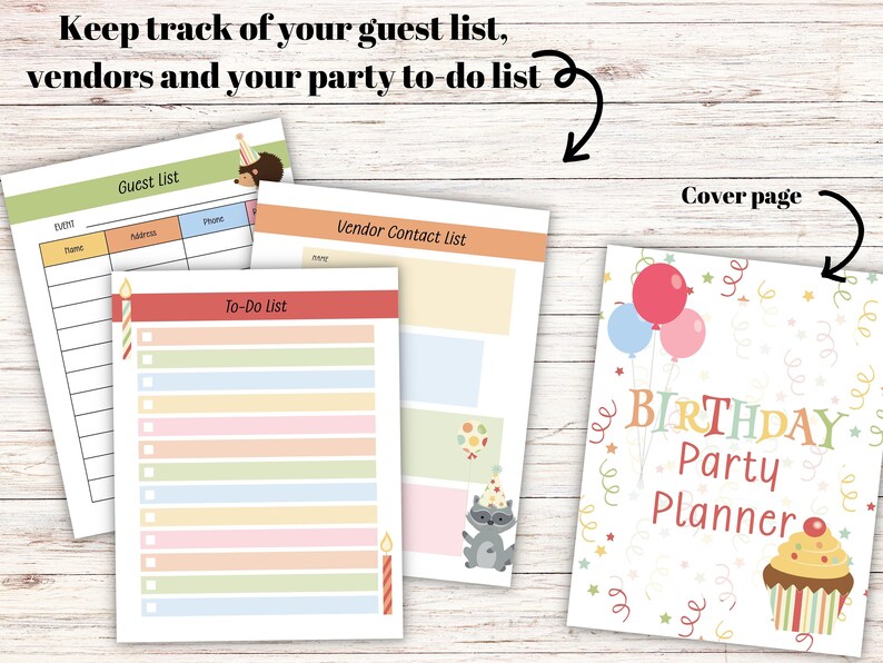 Printable Party Planner - Colorful Birthday & Event Planning Organizer ...