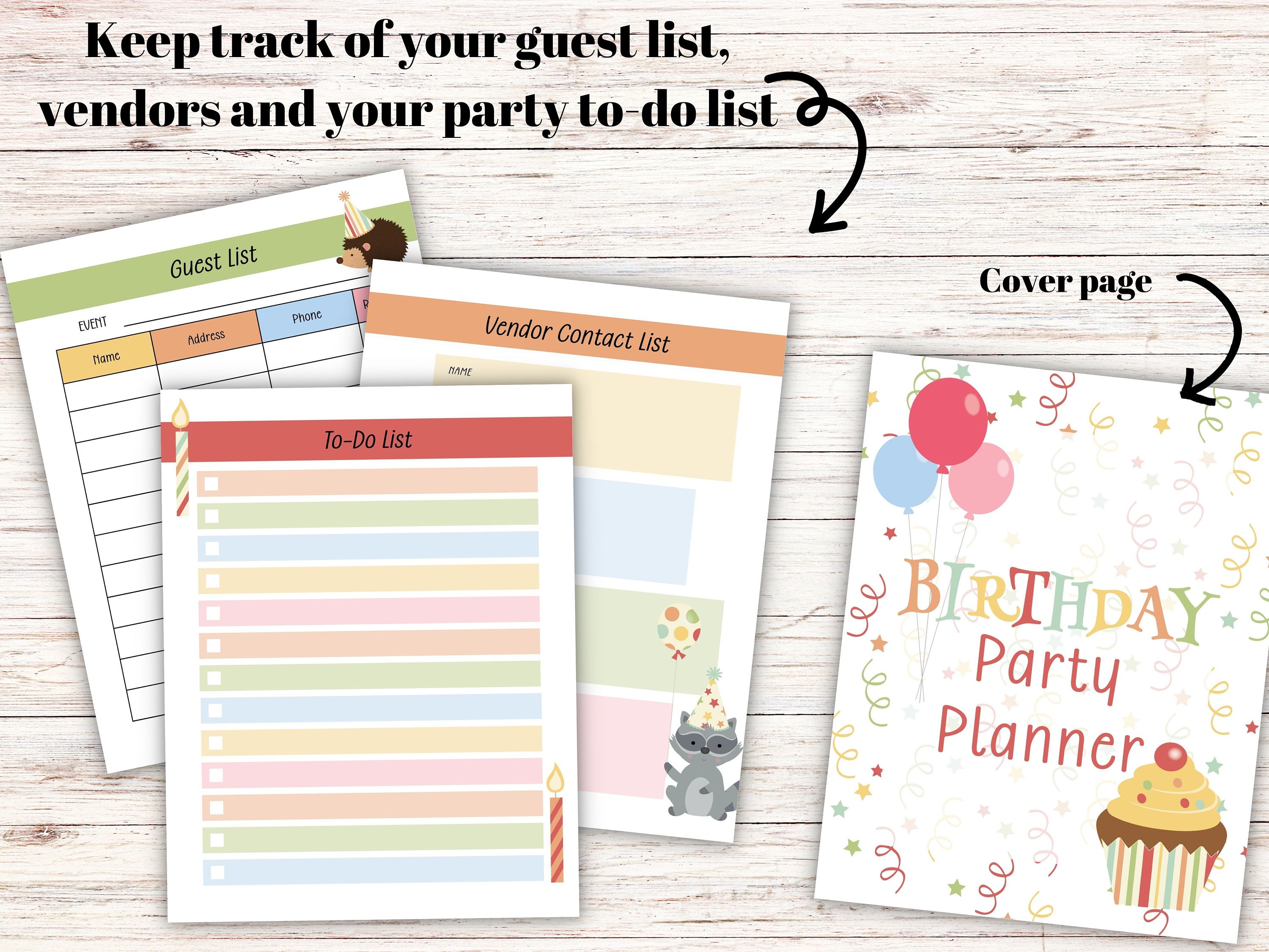 Printable Party Planner - Colorful Birthday & Event Planning Organizer ...