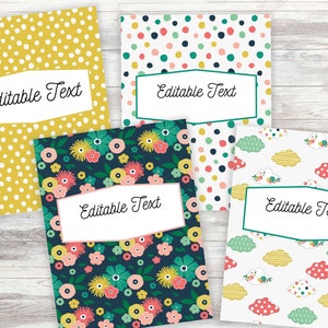 Binder Cover Printable - Set of 12 Editable Boho Floral Covers and ...