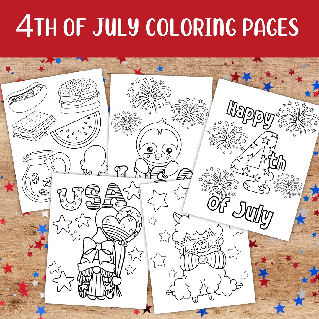 4th of July Coloring Pages USA Patriotic Fourth of July Printable - Etsy