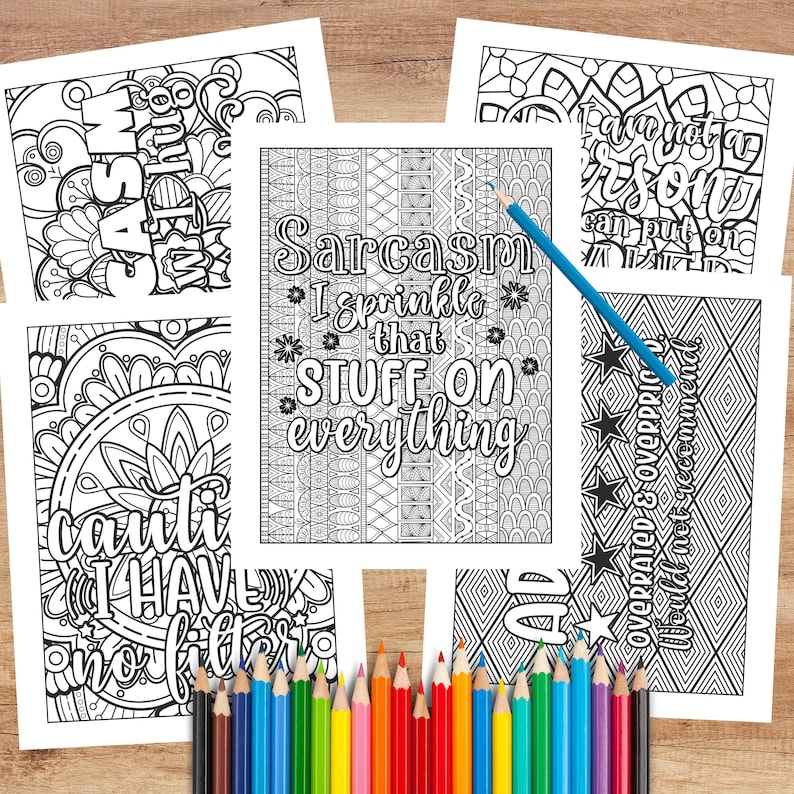 75 Funny Coloring Pages for Adults Printable Sarcastic - Etsy