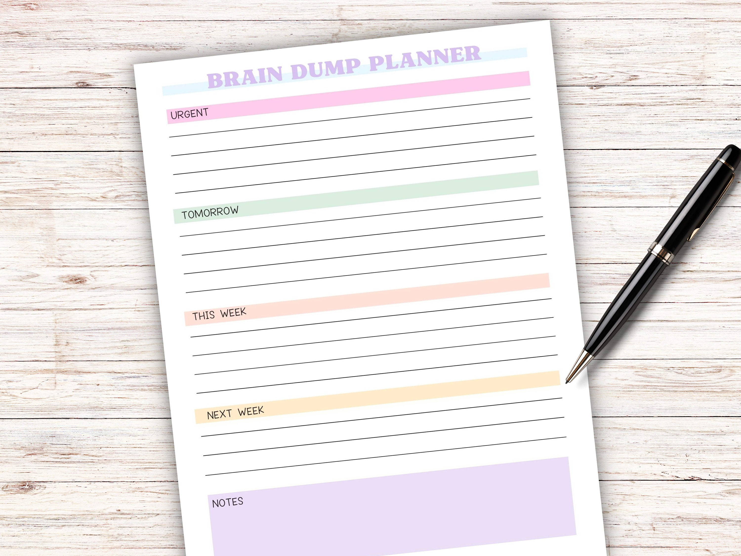 Brain Dump Bundle ADHD Daily Planner Printable With to Do List ...
