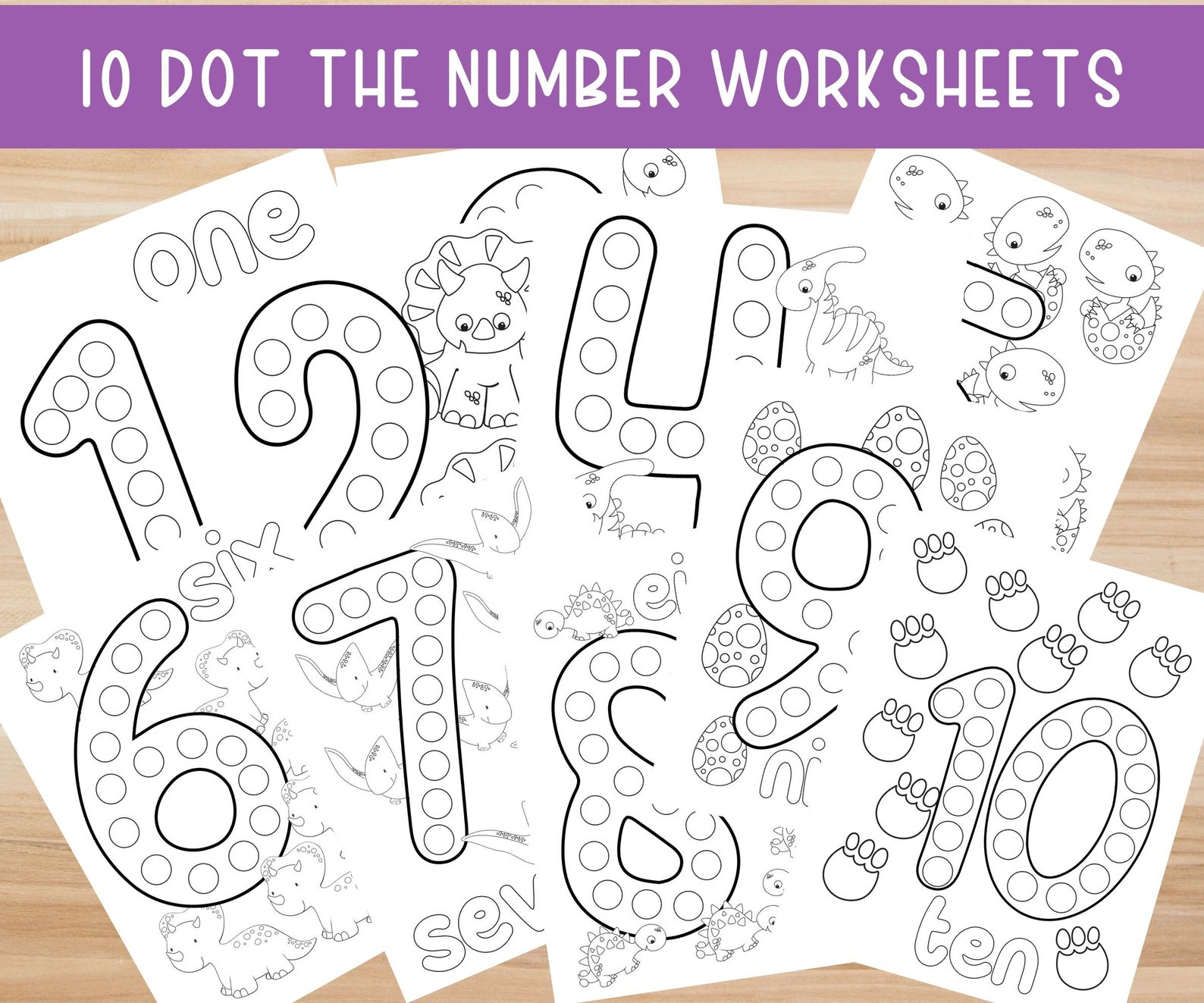 Dot Marker Printable - Dinosaur Number Recognition Coloring and ...