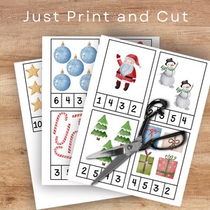 Christmas Count and Clip Cards - Printable Preschool, Pre K, and ...